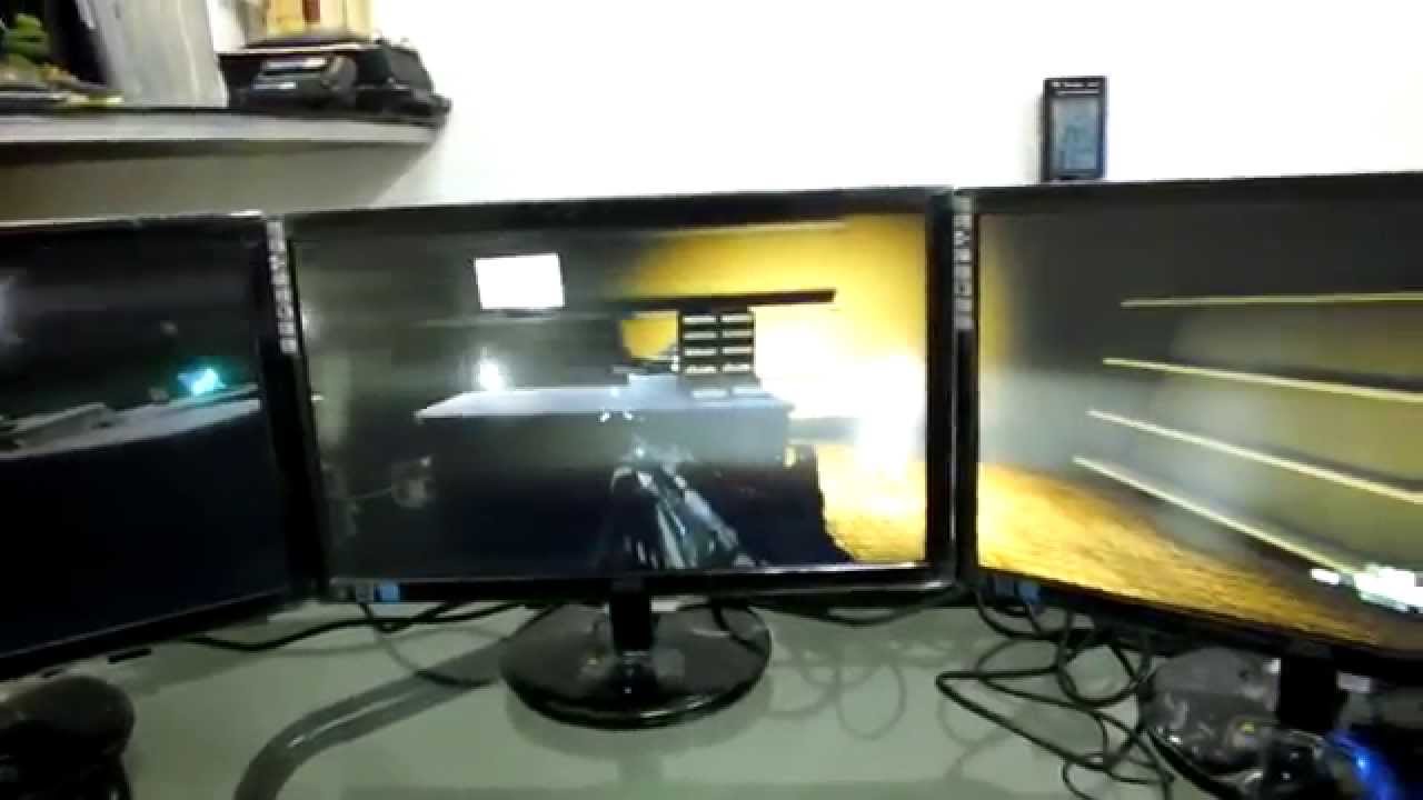 three monitors 4xAMD R9 280x Crossfire - YouTube