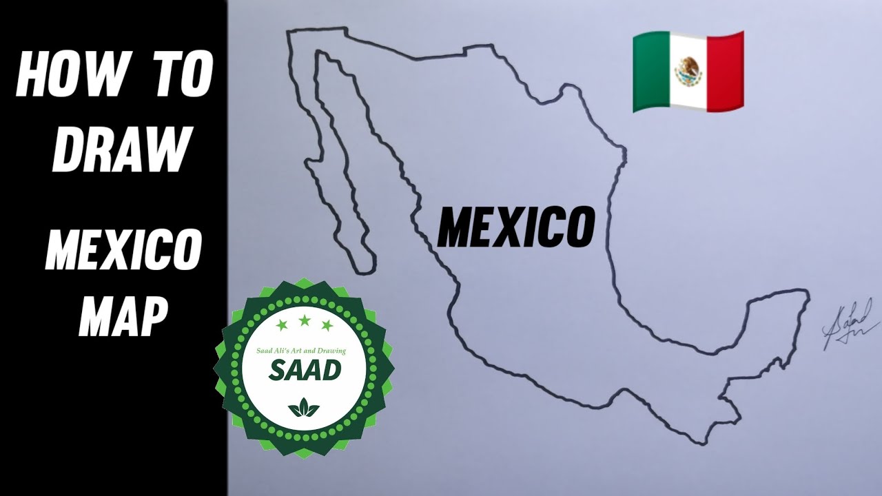 Easiest way to draw Mexico map | How to draw Mexico map |🇲🇽 - YouTube