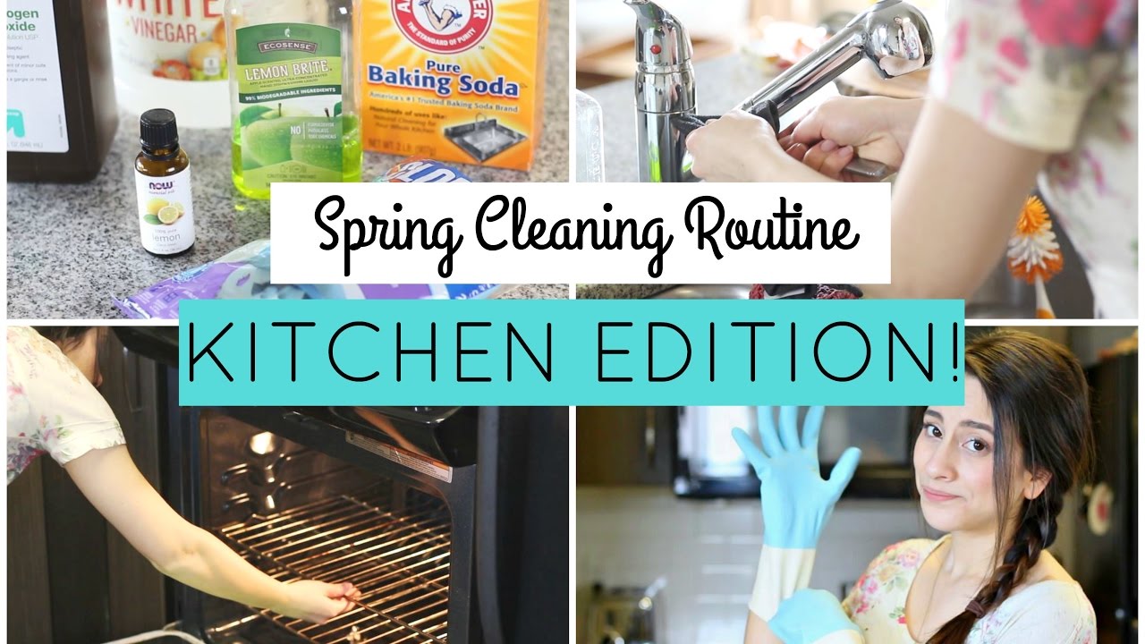 KITCHEN SPRING CLEANING ROUTINE! ALL NATURAL DEEP CLEAN! WORKING MOM ED ...