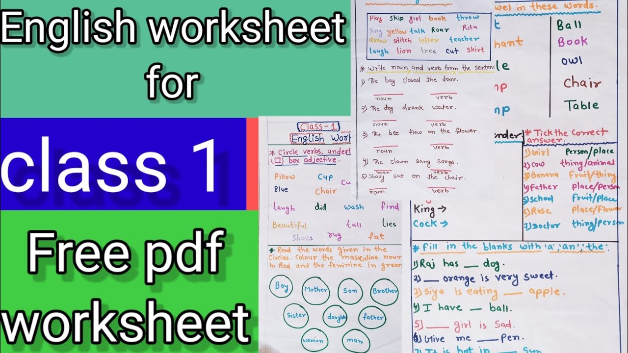 Class 1english Worksheet Grade 1 English With Free Pdf Worksheets YouTube class-1english-worksheet-grade-1-english-with-free-pdf-worksheets-youtube