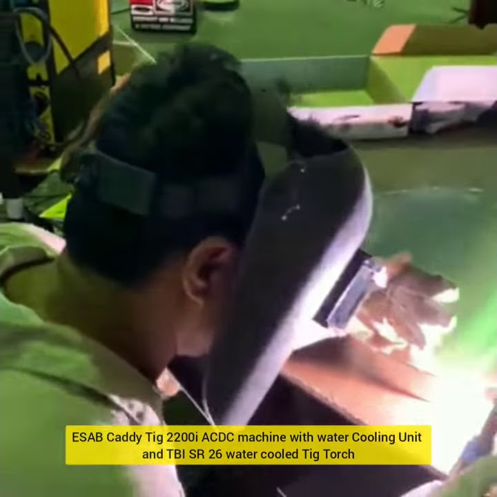 Welding Demo ESAB Caddy Tig 2200i ACDC machine - YouTube