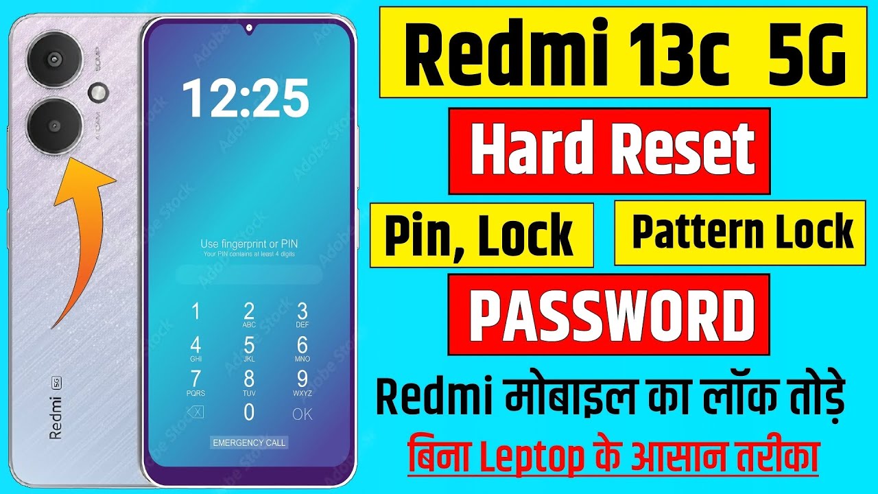 Redmi 13C 5G Hard Reset | Pin 🔐Password Unlock ️ | Redmi 13c 5g Pin ...