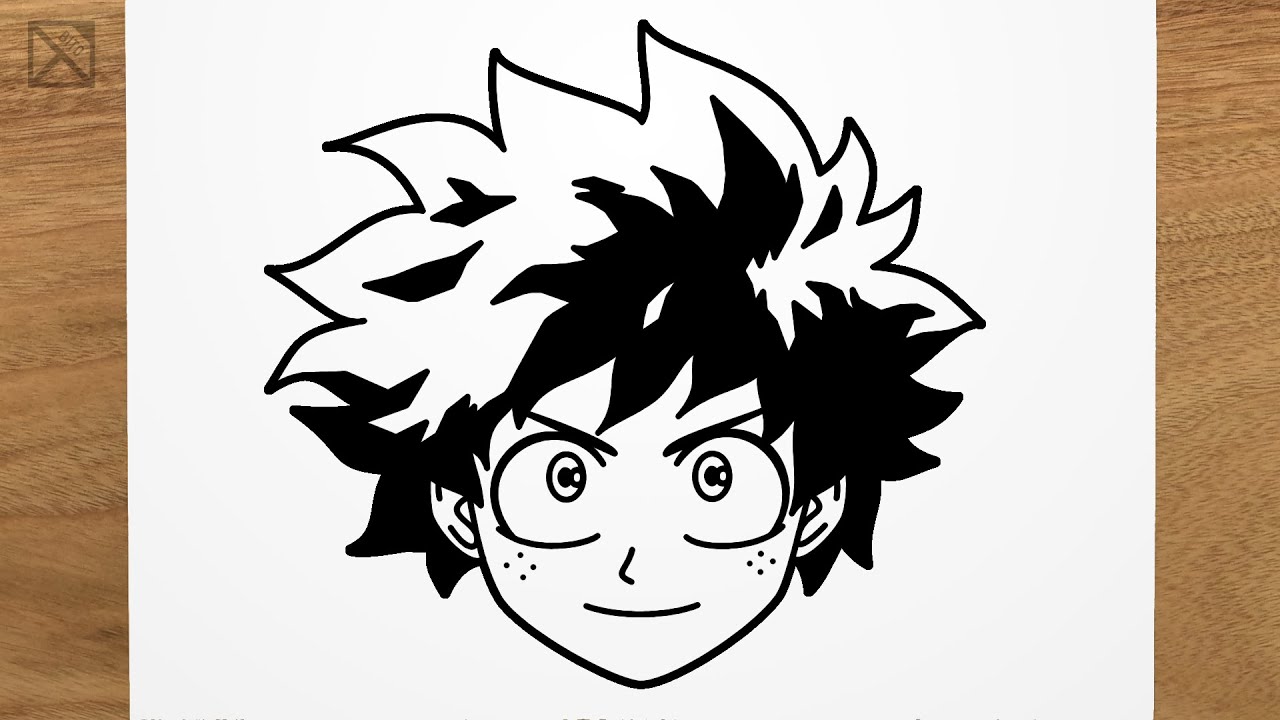 How to draw MIDORIYA (Boku no Hero Academia) step by step, EASY - YouTube