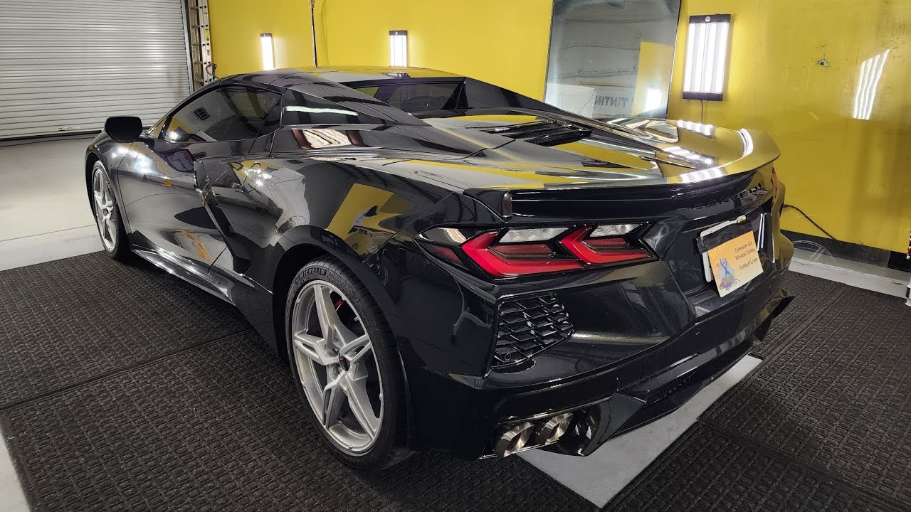 How to tint the back window on a new Chevrolet Corvette C8 by removing ...
