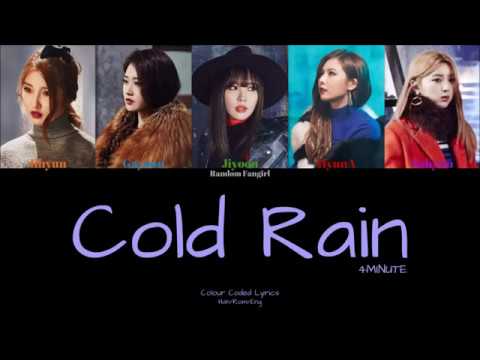 [REUPLOAD] 4MINUTE (포미닛) - Cold Rain (추운 비) [Colour Coded Lyrics Han ...