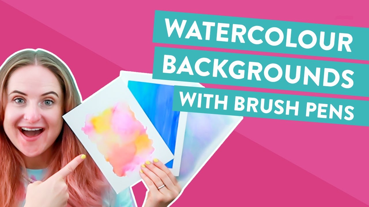 3 Easy Watercolour Backgrounds using Brush Pens | Tutorial - YouTube