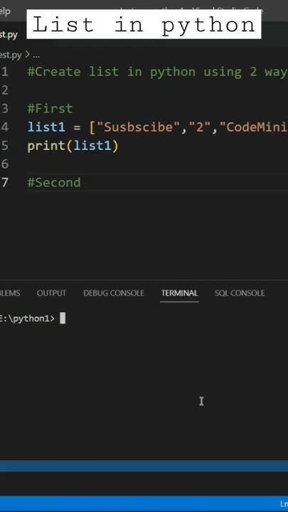 Create List In Python In 2 Ways Learn Python Codemining Youtube