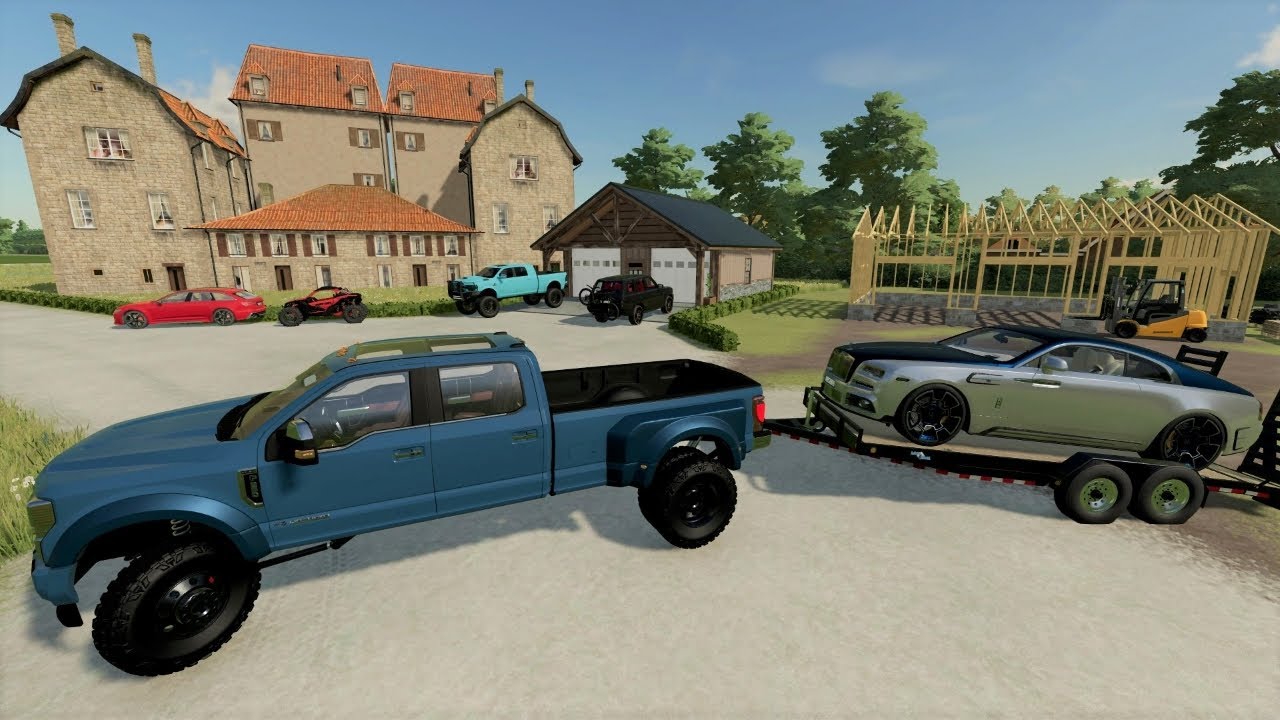 Millionaire builds mansion and buys expensive cars | Farming Simulator ...