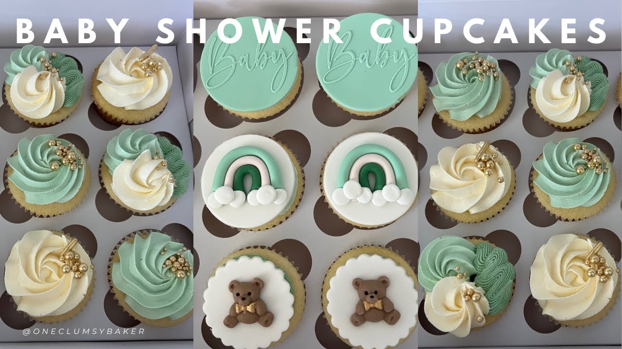 Easy Baby Shower Cupcakes Decorated 2 Ways - YouTube