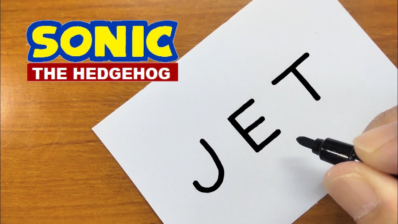 How to turn words JET（SONIC｜Jet the Hawk）into a cartoon - How to draw ...