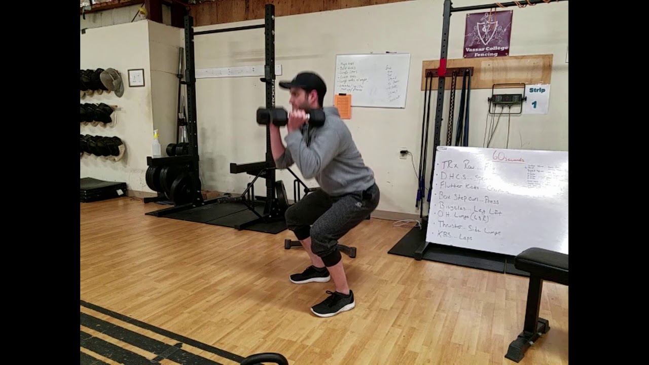 Dumbbell Hang-Clean Squat - YouTube