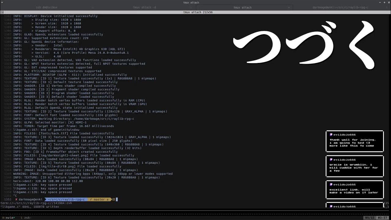 RPG #gamedev in C on #Linux: Coding, No Talking - YouTube
