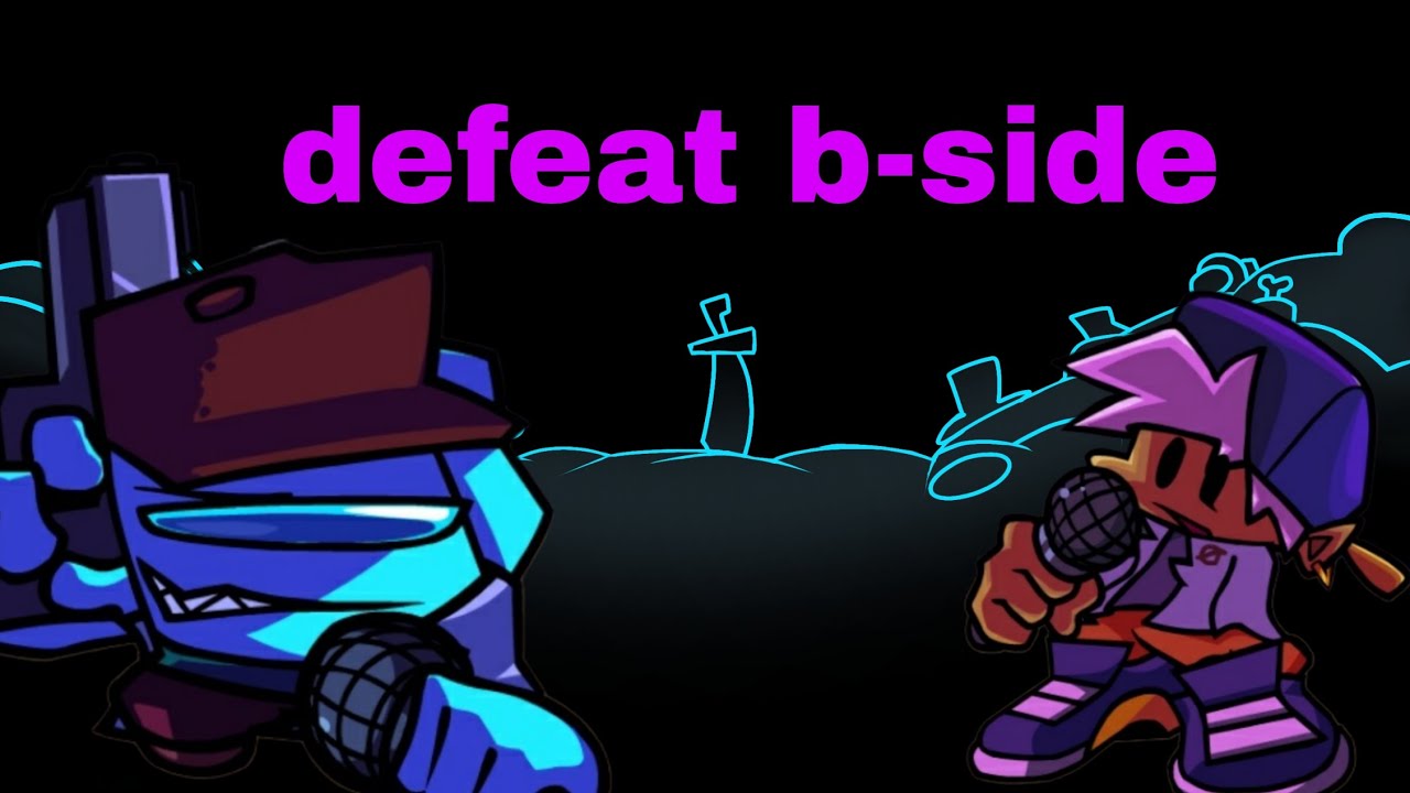 fnf defeat b-side but cyan impostor and bf sings it! - YouTube