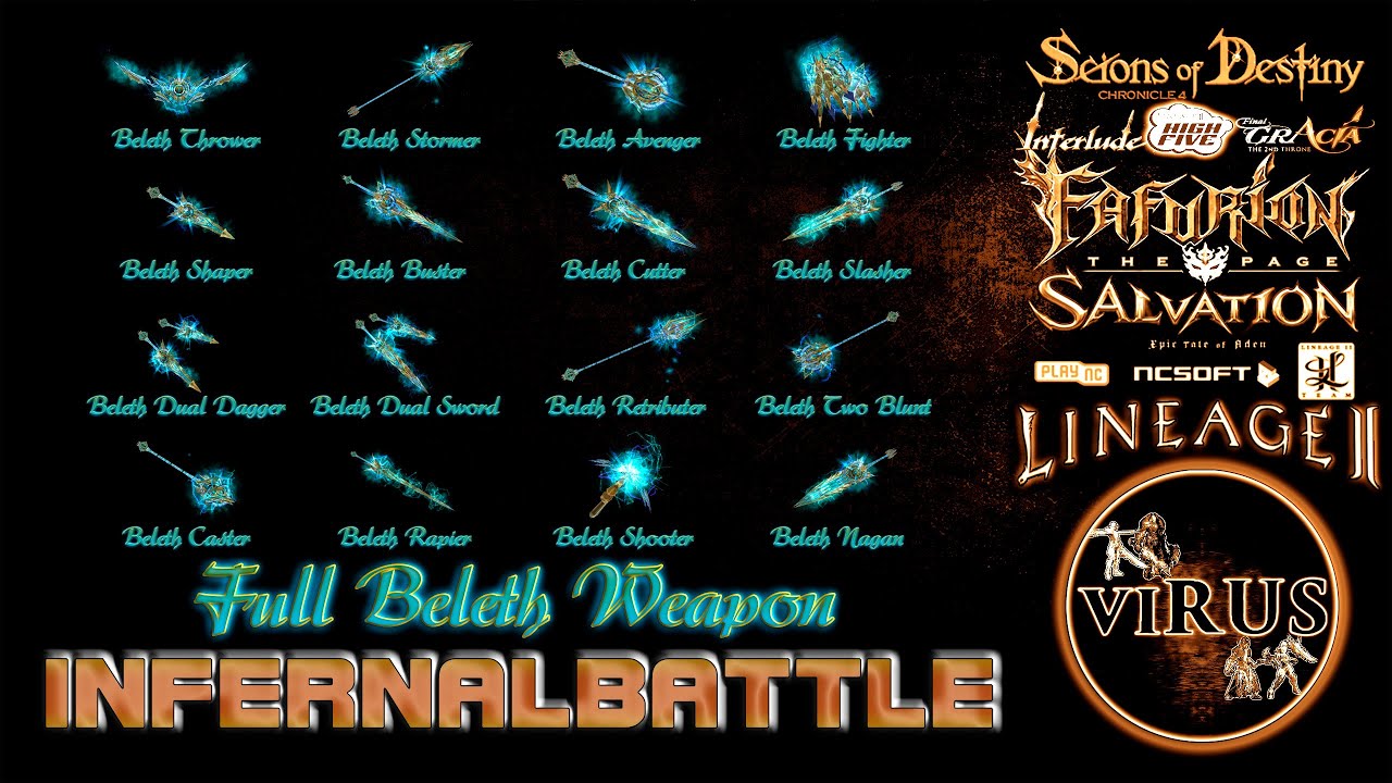 Full Set of Beleth Weapons for the www.InfernalBattle.Com server ...