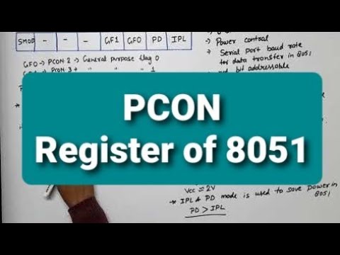 Unit 5 L1 | PCON Register of 8051 | Power control register of 8051 | PCON in 8051 - YouTube