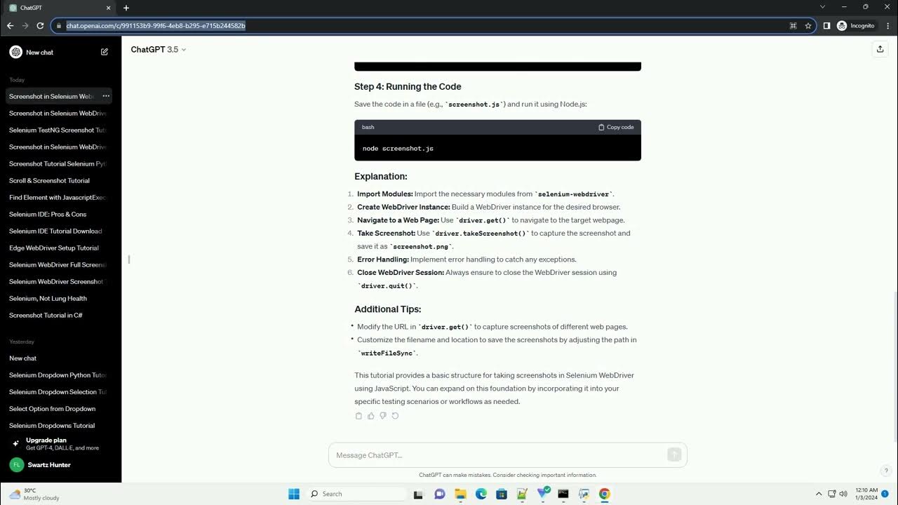 how to take screenshot in selenium webdriver using javascript - YouTube