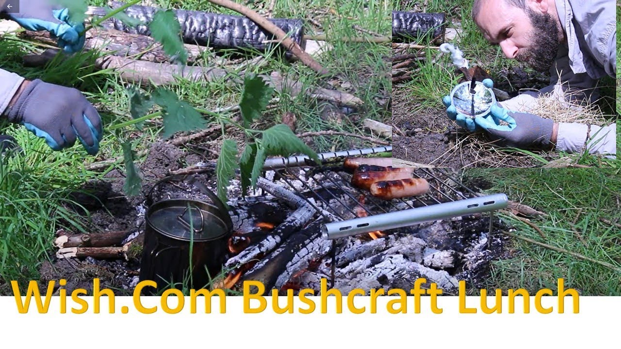 Wish Bushcraft Lunch with Solar Lighter to Start Fire - YouTube