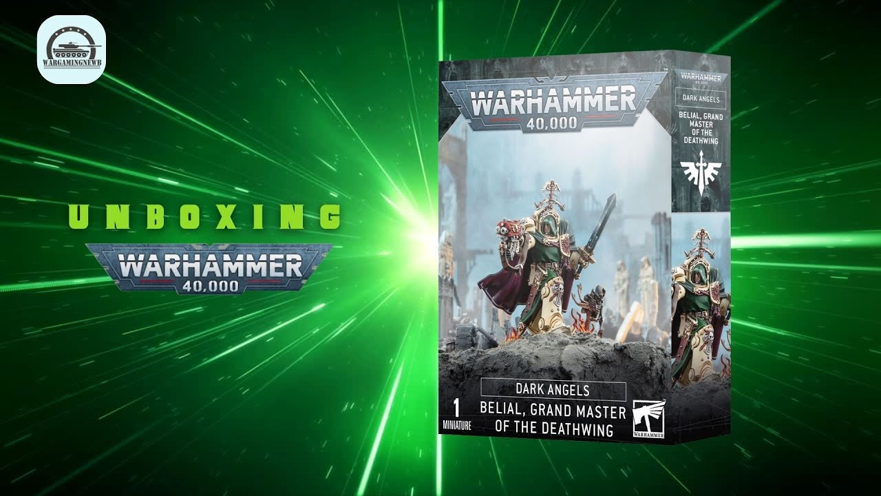 Unboxing Warhammer 40K Dark Angels Belial, Grandmaster of the Deathwing ...