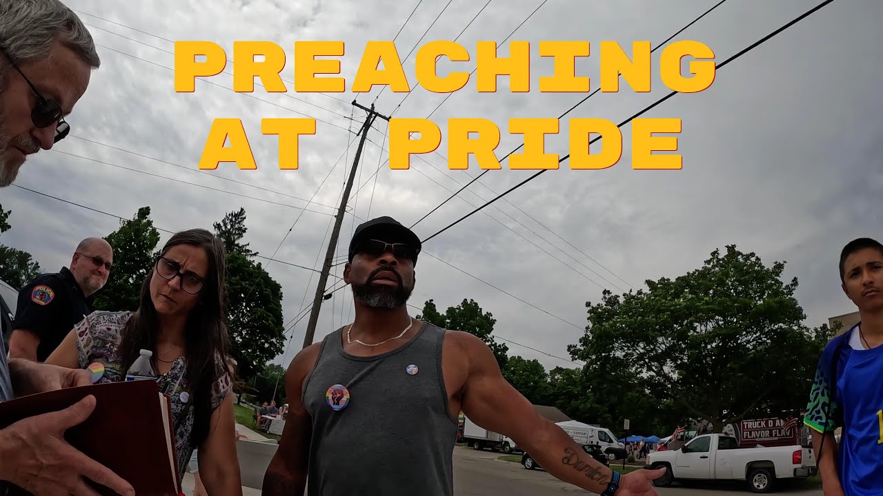Preaching at the Lenawee Pride Event (4K video) - YouTube
