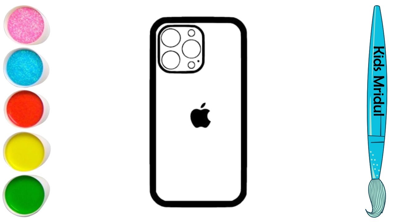 How To Draw i phone Drawing, Painting & Coloring For Kids and Toddlers_ Child Art 🌈🎨 #iphone ...