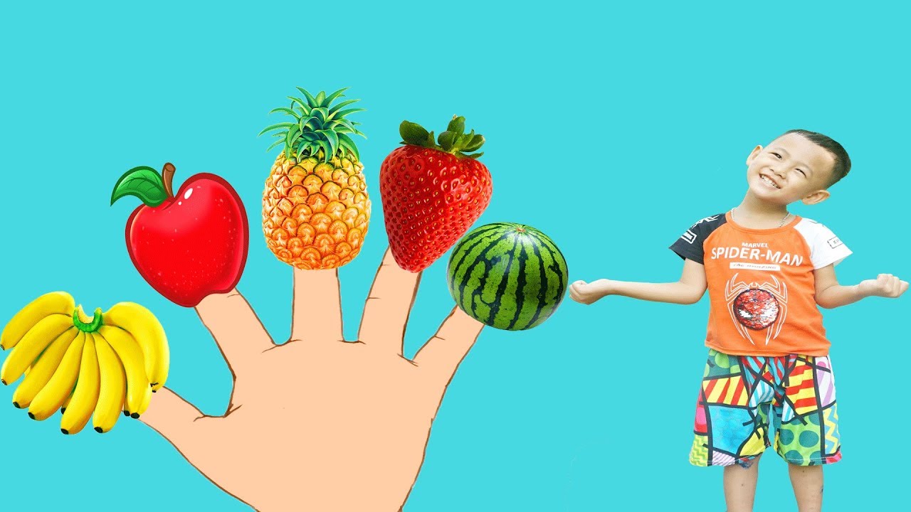 Daddy Finger Song - Fruit Colorful Finger Family and More Nursery ...