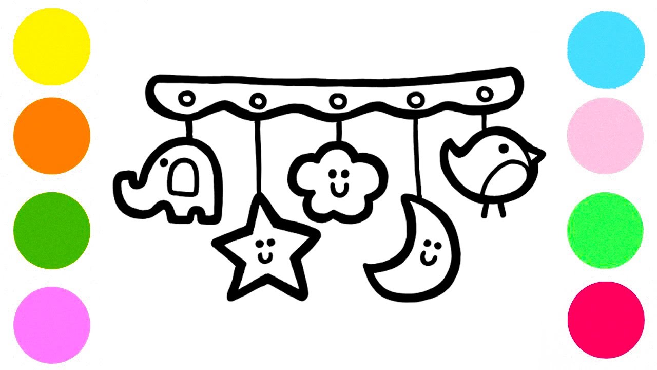 Hanging Toys Drawing Step by Step for Kids - YouTube