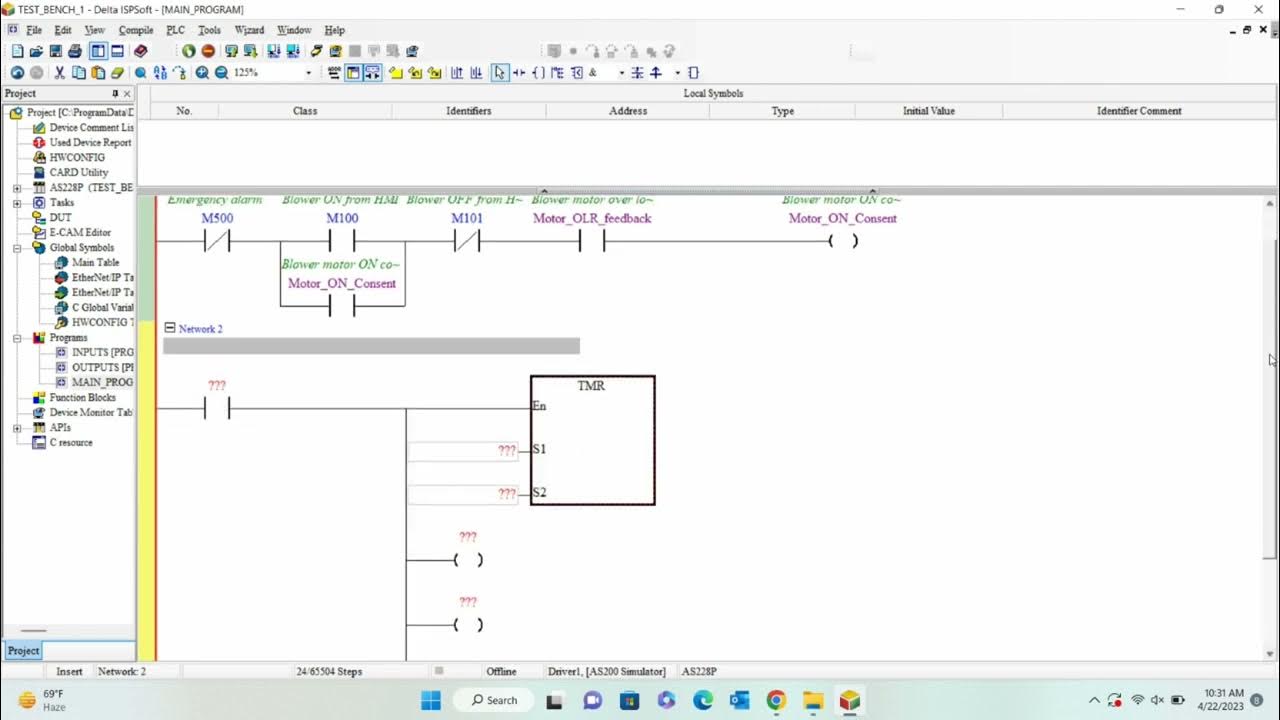 Star Delta starter program in Delta PLC | ISP software | HMI simulation Mode of operation - YouTube
