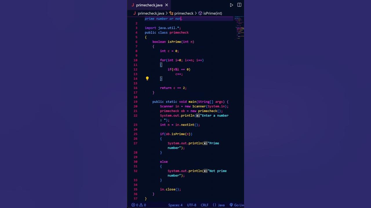 Prime Check Java Speed Code Codingtutorials Programmer Dsa Programming Primenumber