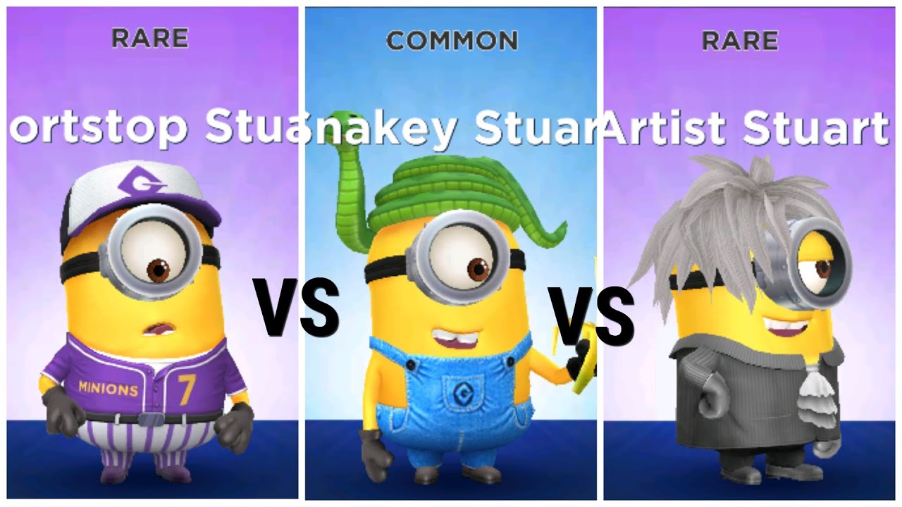 Minion Rush Shortstop Stuart Vs Snakey Stuart VS Artist Stuart - YouTube