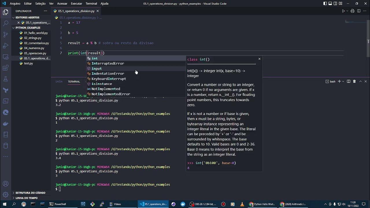 051 Resto Ou Sobra Da Divisao Python Youtube