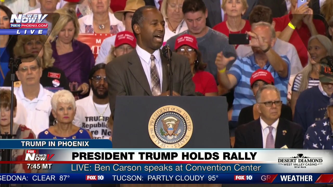 FNN: Dr. Ben Carson Speaks at President Trump's Phoenix Rally on Aug ...