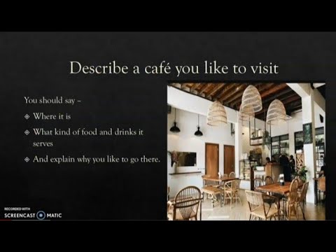 describe a cafe you like to visit | makkar new cue card - YouTube