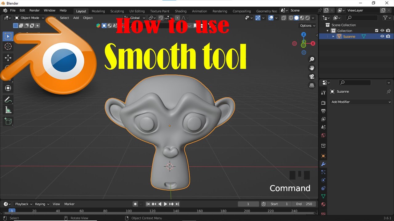 how to use Smooth tool in blender | Blender 3d Beginner Animation ...