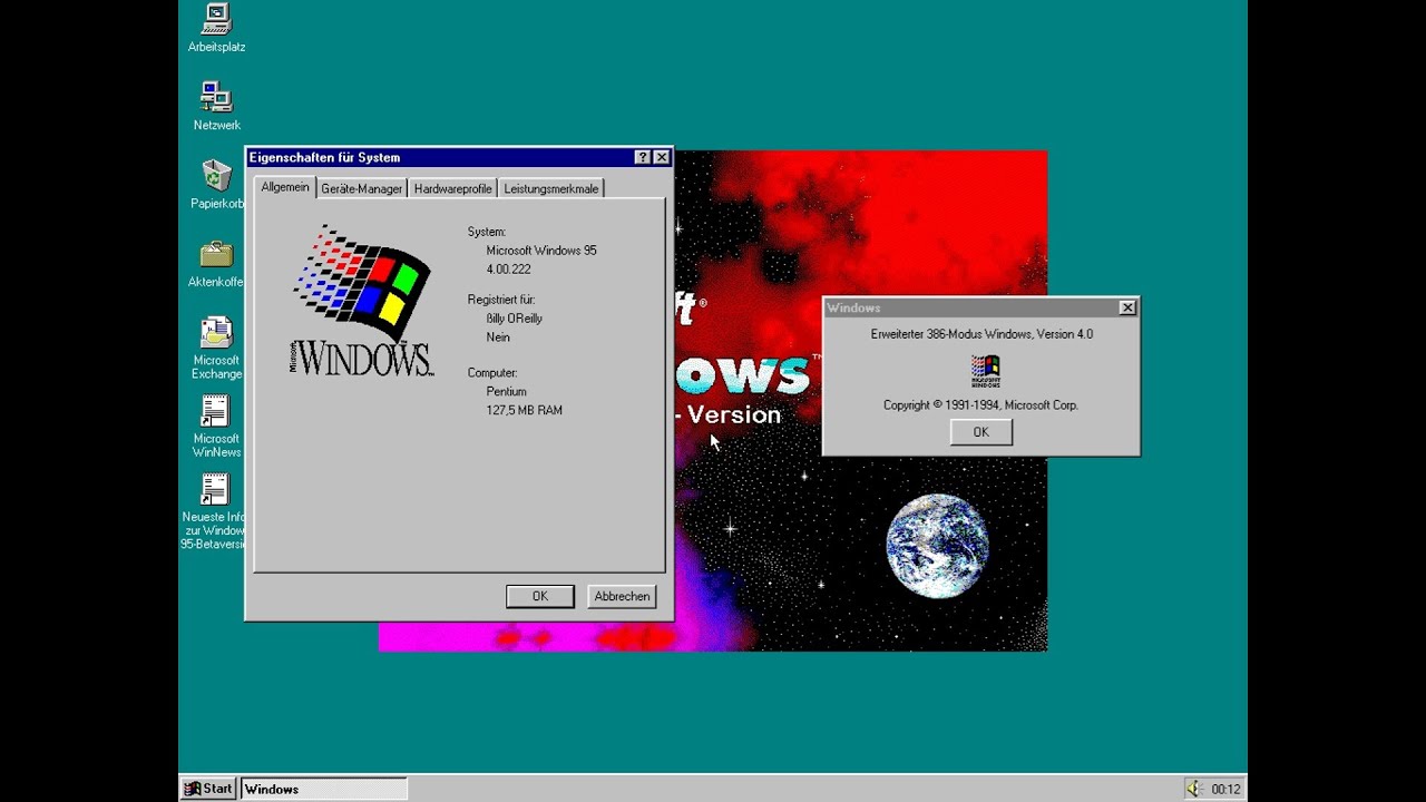 Windows 95 Build 222 - YouTube