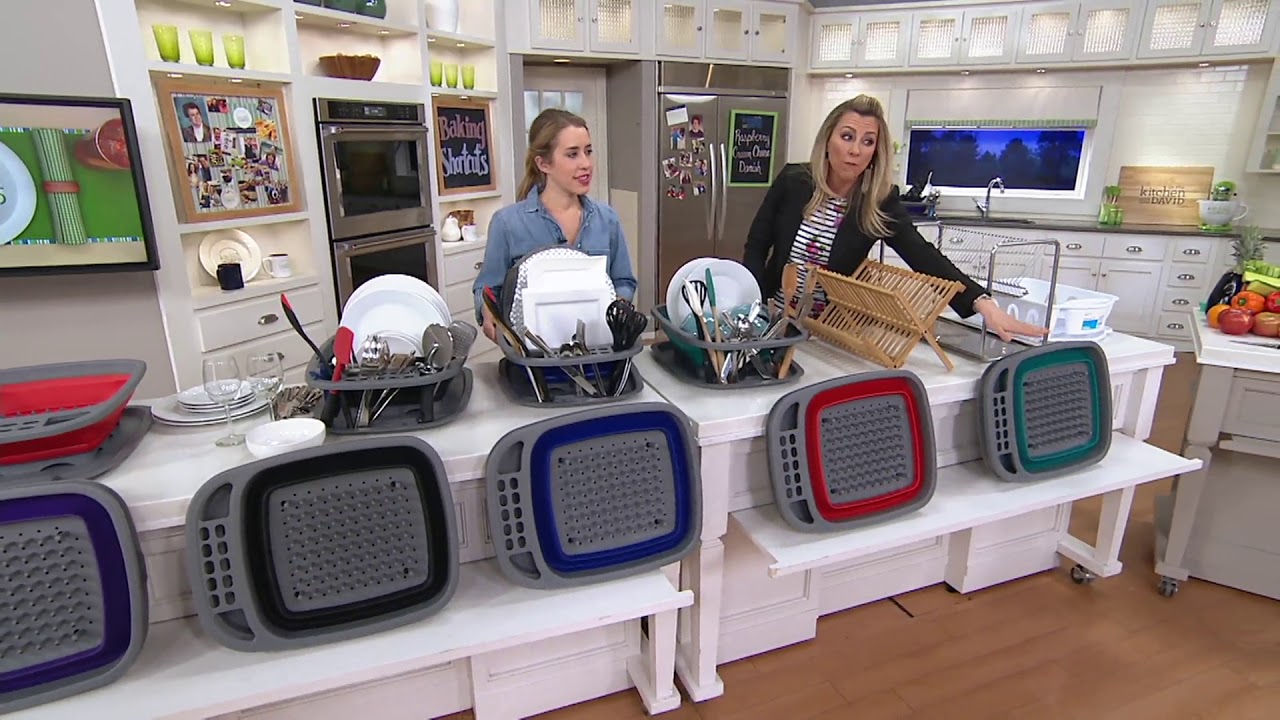 Cook's Essentials Collapsible Dish Rack with Drip Tray on QVC - YouTube