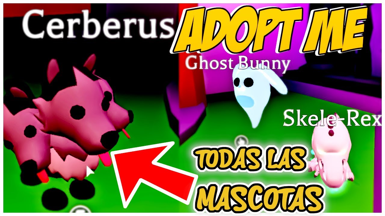 ADOPT ME CONSIGO TODAS LAS MASCOTAS DE ADOPT ME SKELE REX|CERBERUS| BAT ...
