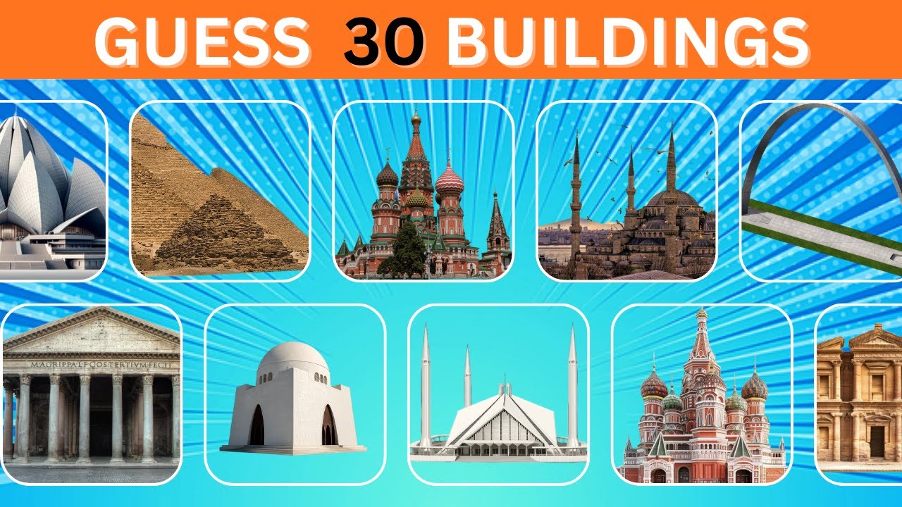 30 World Famous Buildings Challenge! Guess Fast | Quiz Bunnies - YouTube