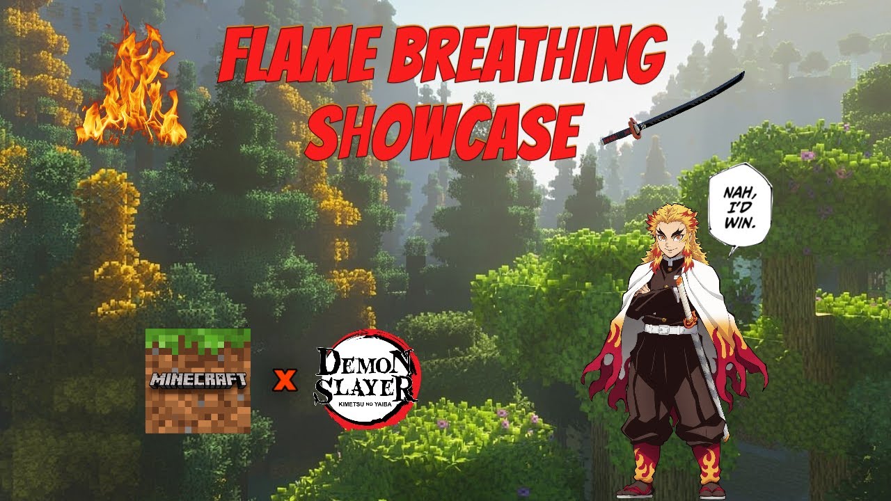 Kyujuro Rengoku's Flame Breathing | Minecraft Demon Slayer Mod Review ...