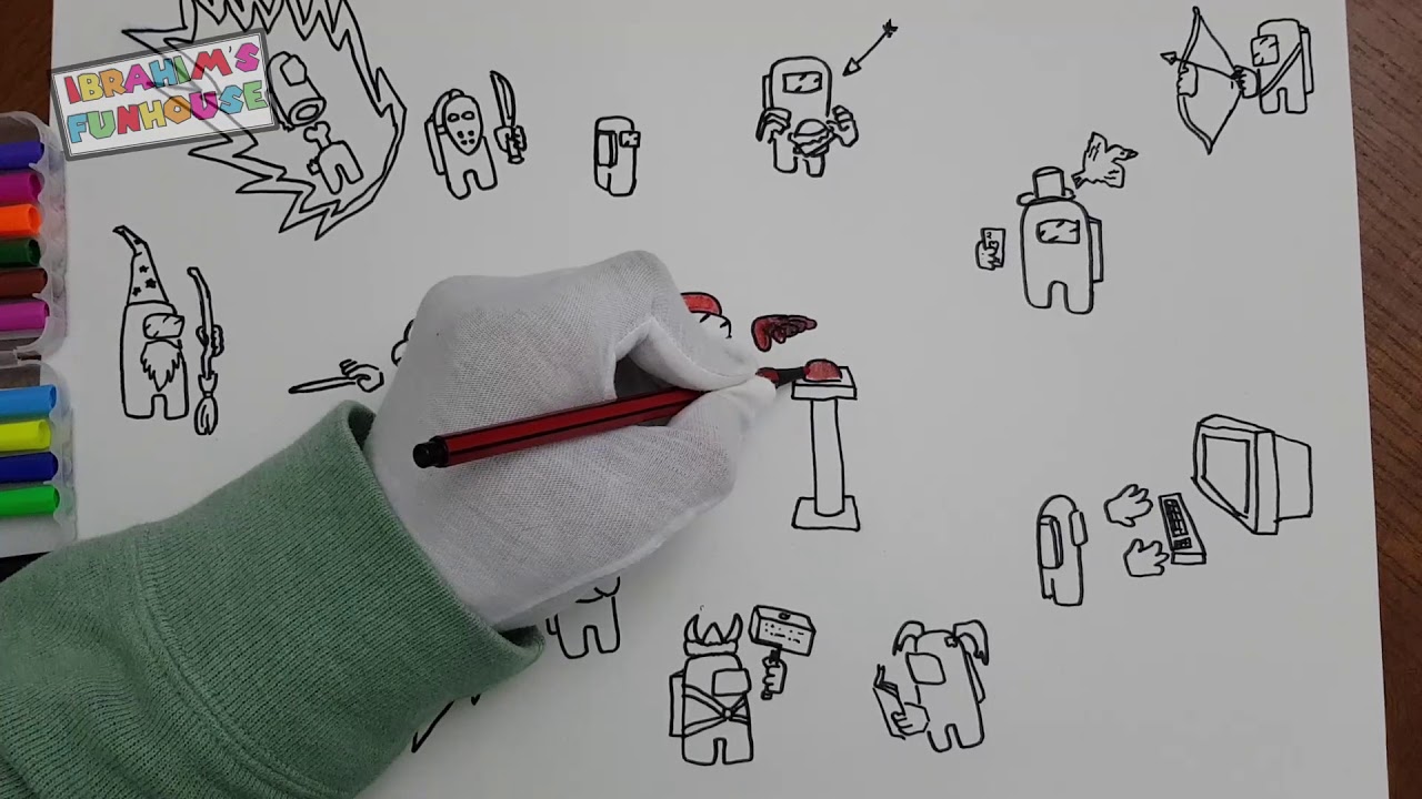 Among Us drawing and colouring fun! - YouTube