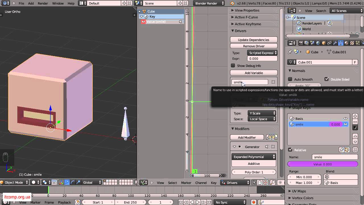 Урок по Blender 2.6. Драйвера и ключи форм - YouTube