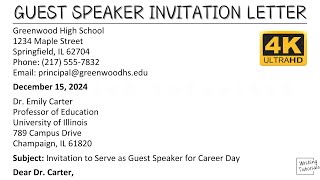 For Guest Speaker Invitation Letter How To Write Guest Speaker