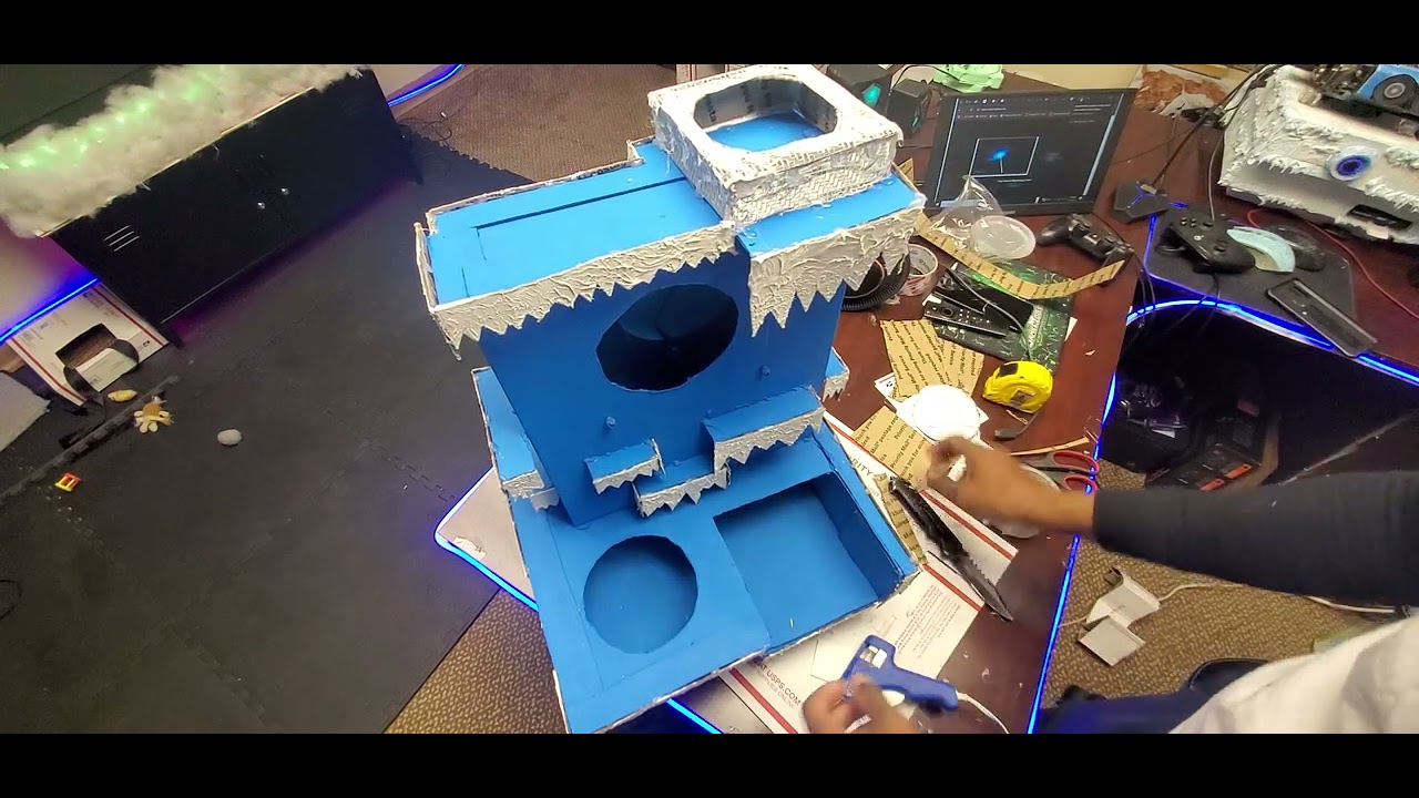 Fan installment and some artwork easy build cardboard pc case - YouTube