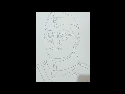 Subhash Chandra Bose drawing outline - YouTube