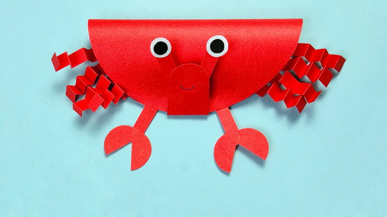 How to Make Paper Crab | Paper Crab Making | Craft Train - YouTube