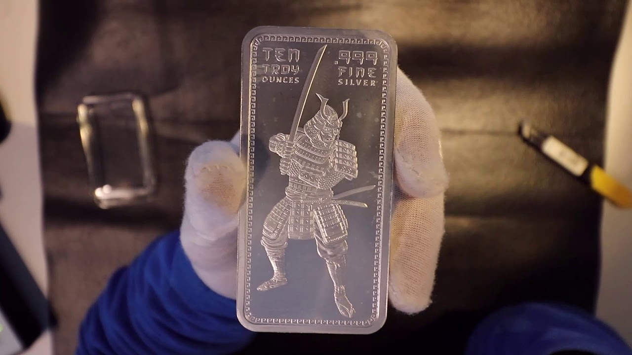 UNBOXING RARE 10oz SILVER BAR Golden State Mint Samurai .999 Fine - YouTube
