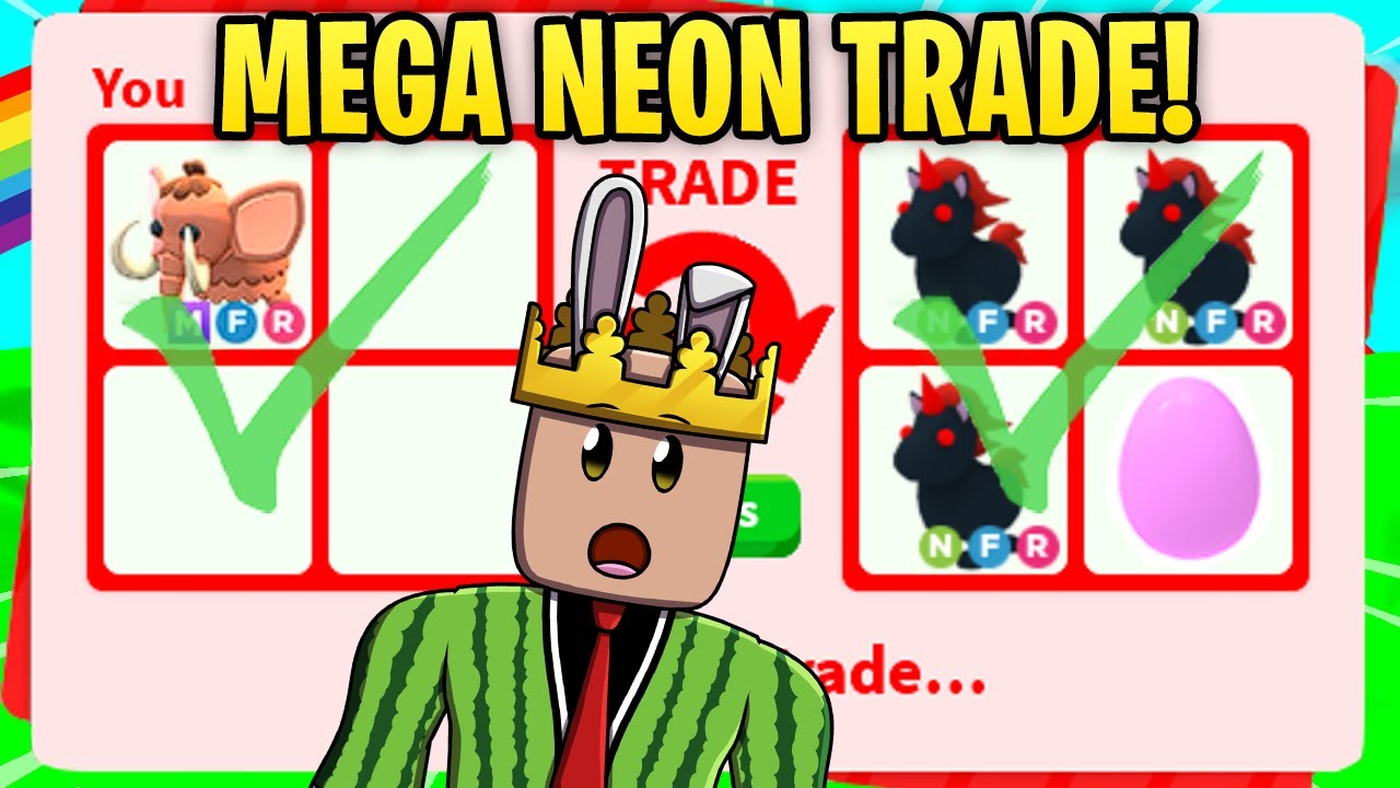 I TRADED AWAY MY MEGA NEON MAMMOTH (ADOPT ME TRADE PROOF) - YouTube