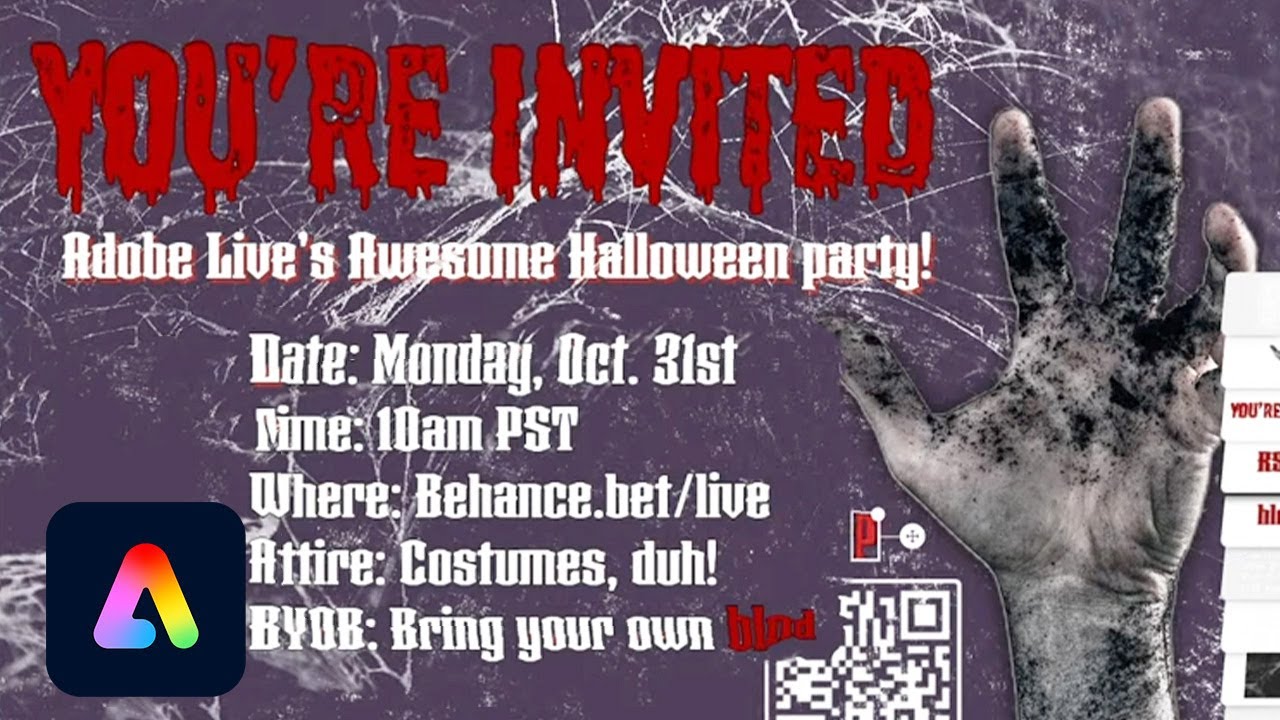 Make Your Own Halloween Party Invitations | Masterclass | Adobe Express ...