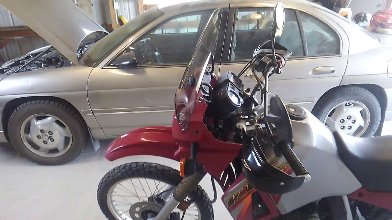 KLR 650 windscreen and dash panel - YouTube