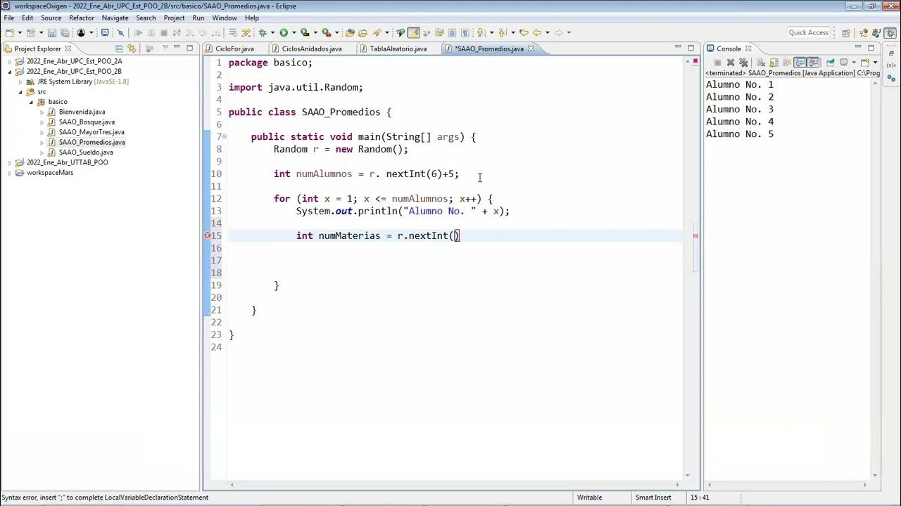 Ejercicio en Java - Promedio Calificaciones, Materias y Alumnos - YouTube