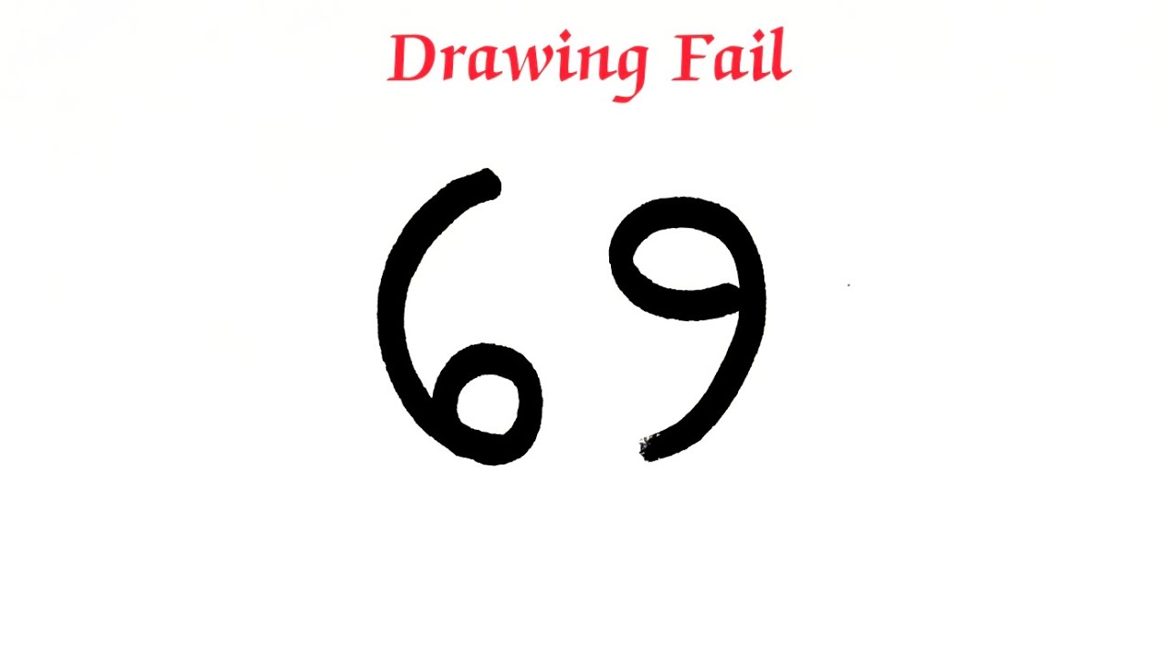 How To Make Draw A Cat From Number 69 || Cat Drawing Tutorial Failed ...